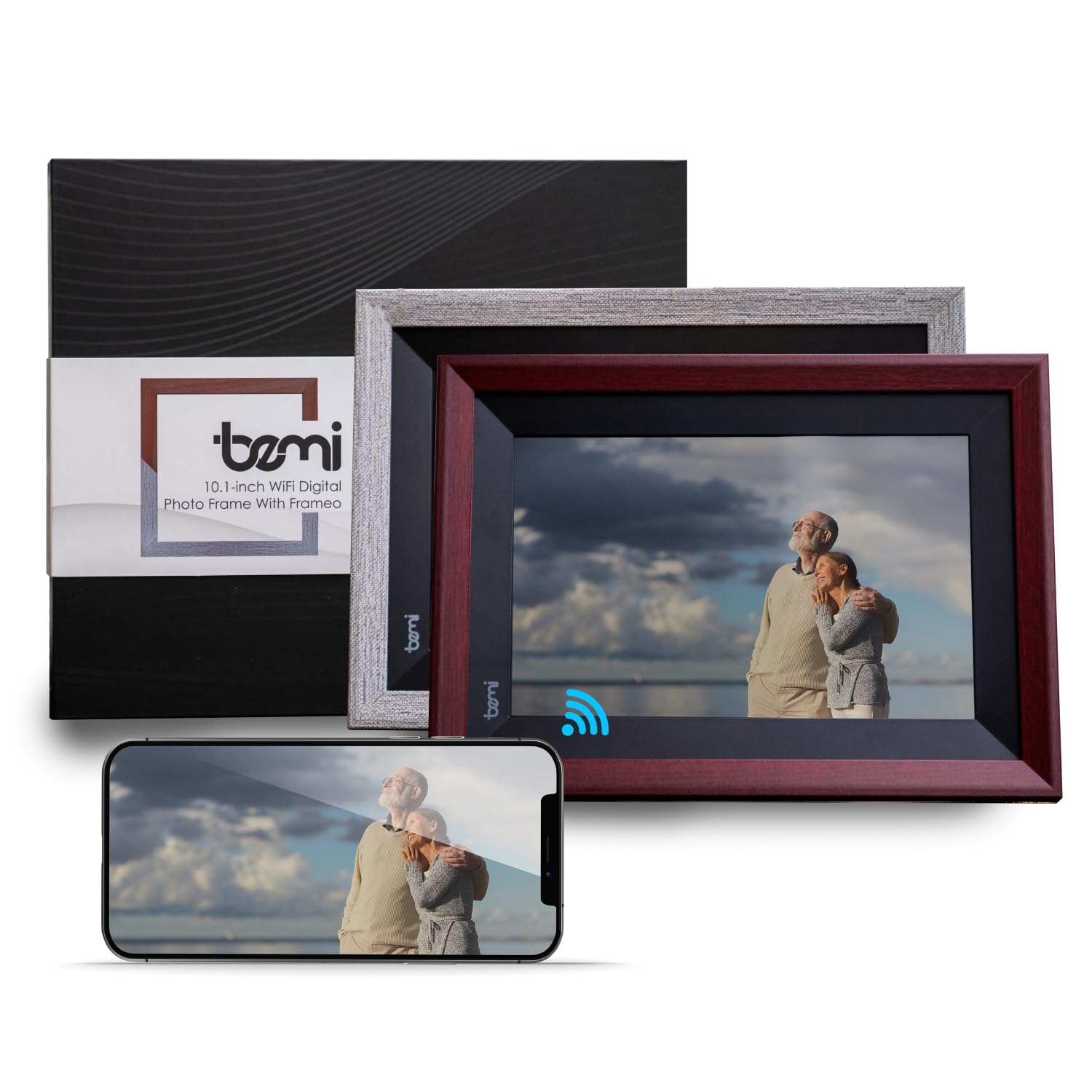 Amazon.com : WiFi Bemi Picture Frame with Frameo App Black Digital ...