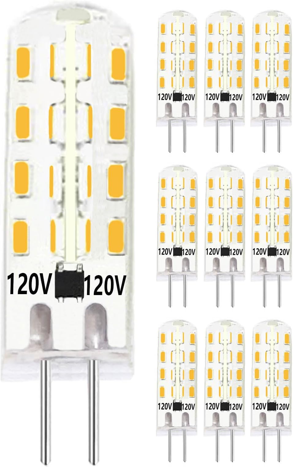 LIENNGKE G4 AC 120V Led Light Bulb 2W Equivalent to 20W Warm White 3000K 200lm Bi-pin Base G4 ...