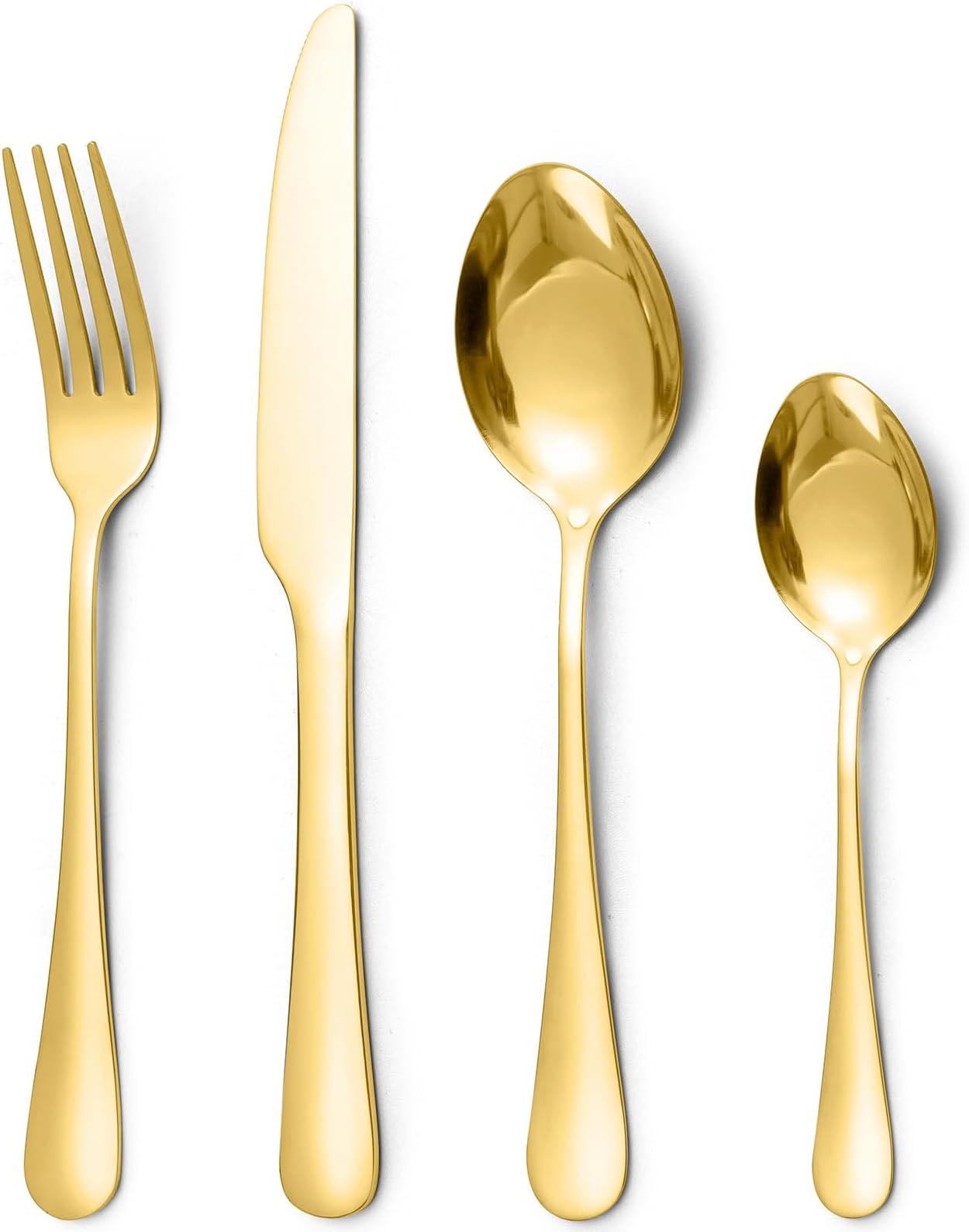 HaWare 24 Piece Gold Cutlery Set Flatware Sets, Stainless Steel ...