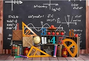 Amazon.com : Laeacco 6x4ft Math Class Blackboard Backdrop Back to ...
