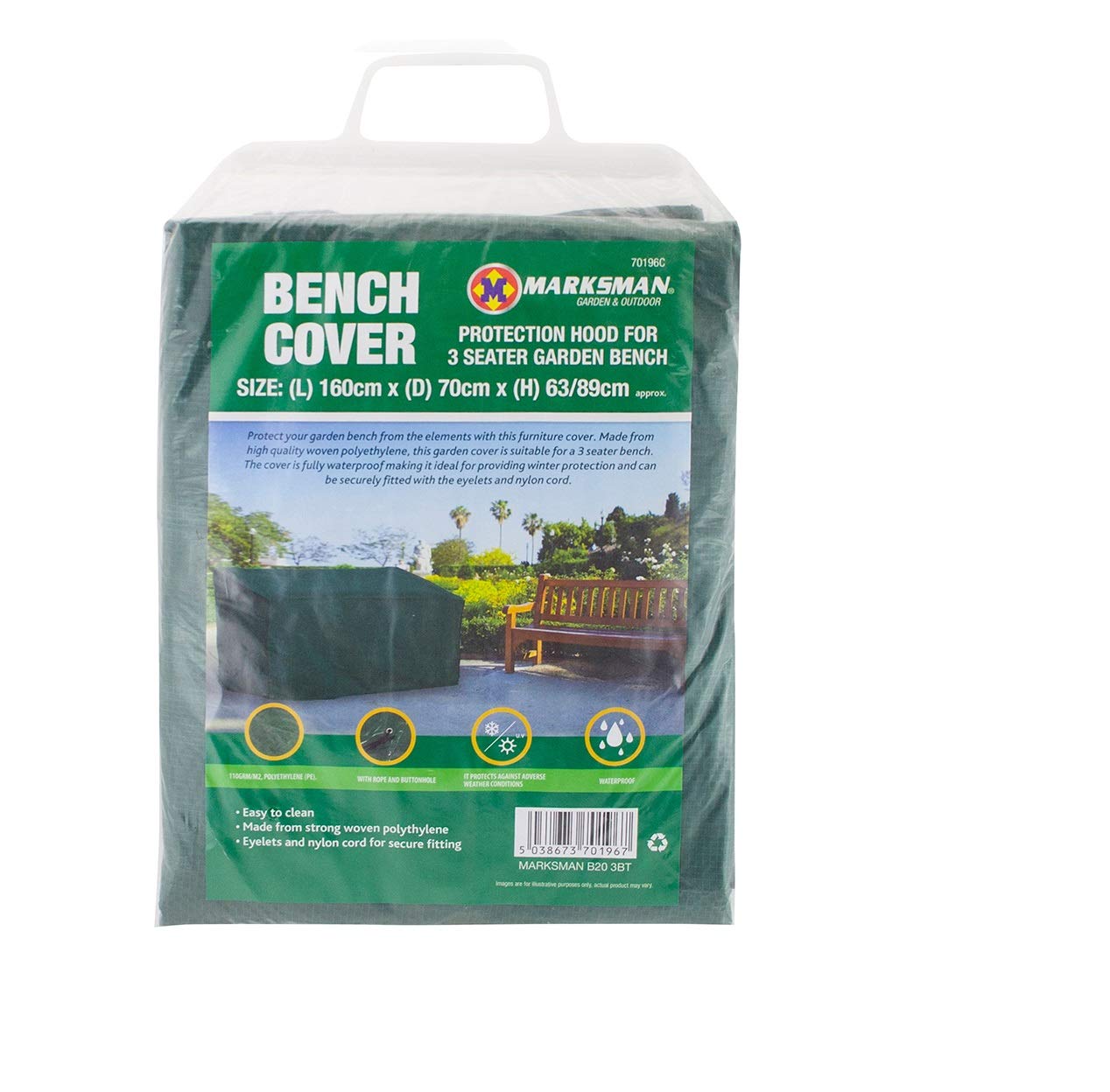 Marksman Garden Bench Cover 160cm x 70cm x 63/89cm Garden Outddor ...