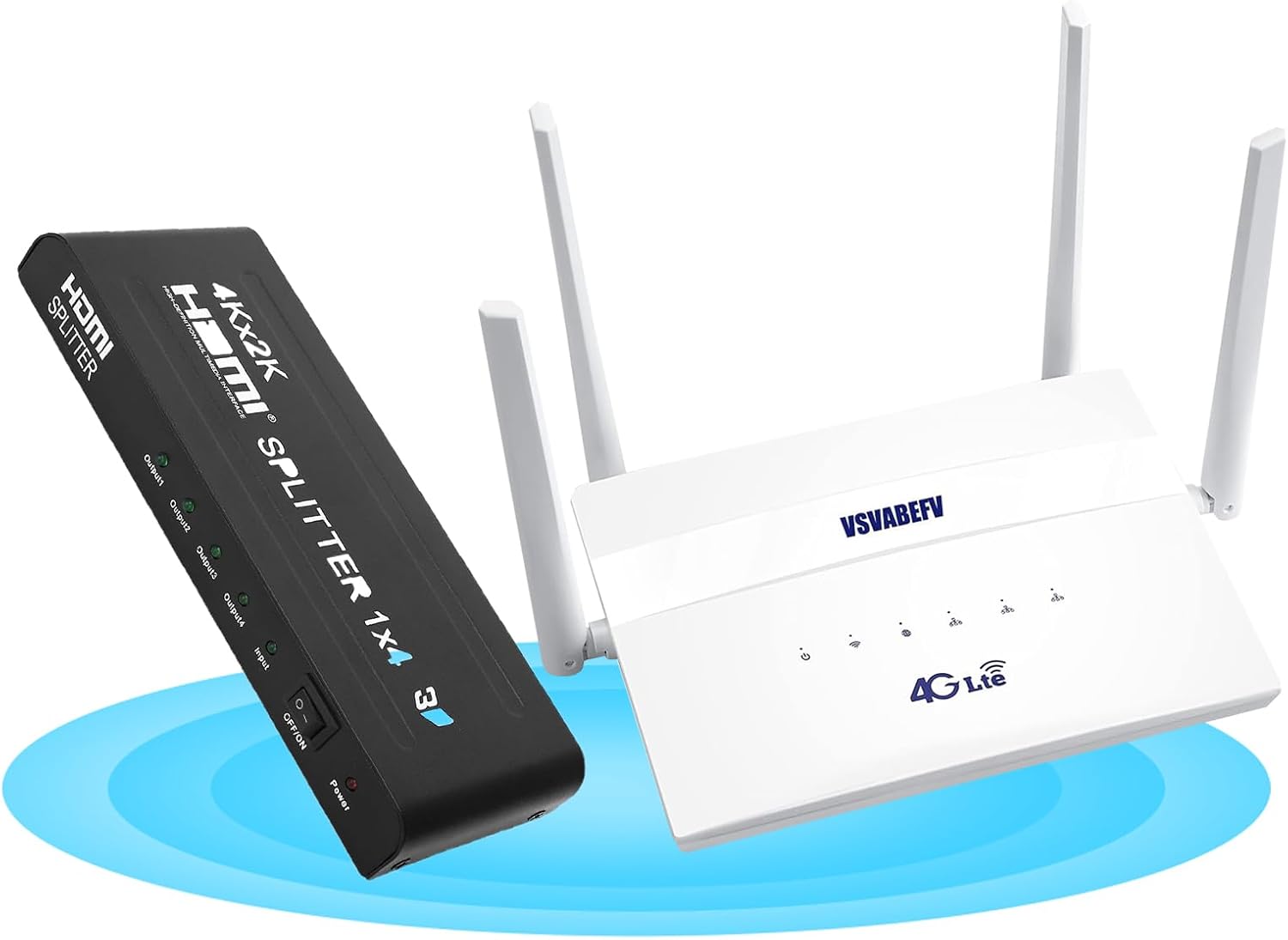 Amazon.com: VSVABEFV 4G LTE Wireless Router with 4K 3D HDMI Splitter 1 ...