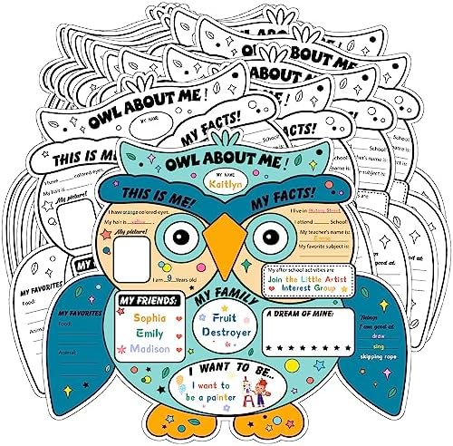 Amazon.com : Nuanchu 36 Pcs Owl All About Me Poster Color You Own Owl ...