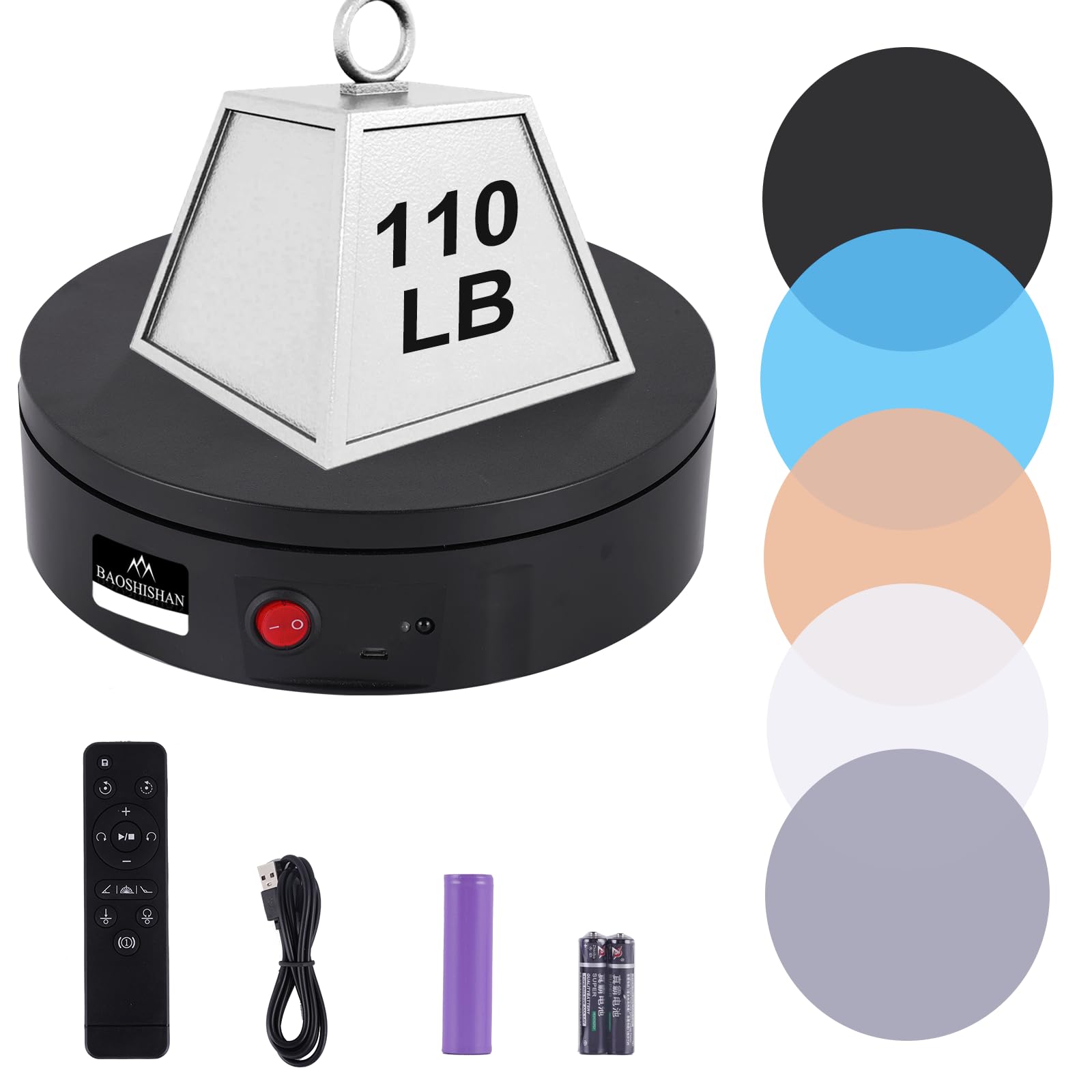BAOSHISHAN Rotating Display Stand Electric Rotating Turntable Battery ...