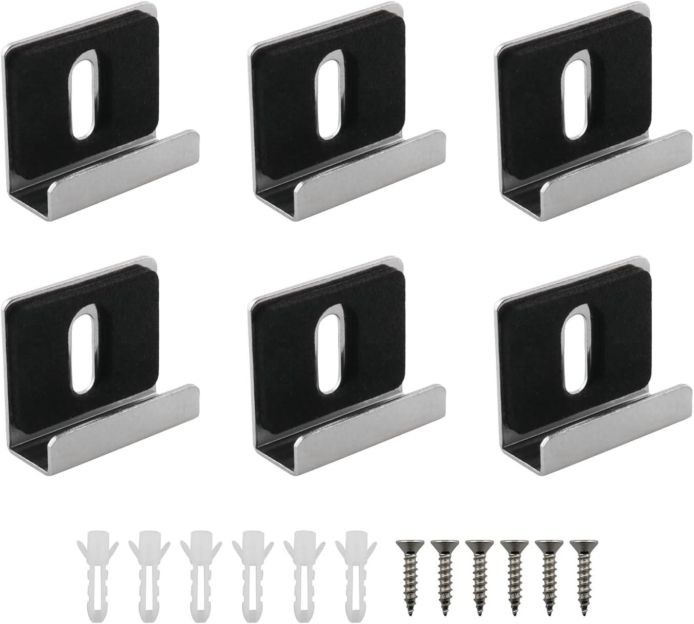 JCBIZ 6PCS Metal Mirror Clip Channel Mirror Hanger Clip Kit 304 ...