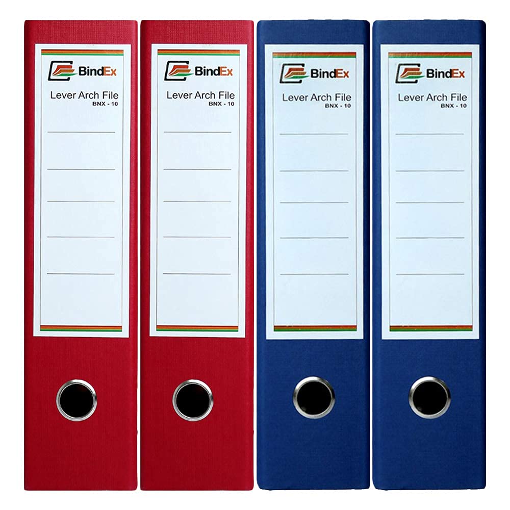 Buy BindEx Office Lever Arch Binder Box File Folder (Red Blue) Pack of ...