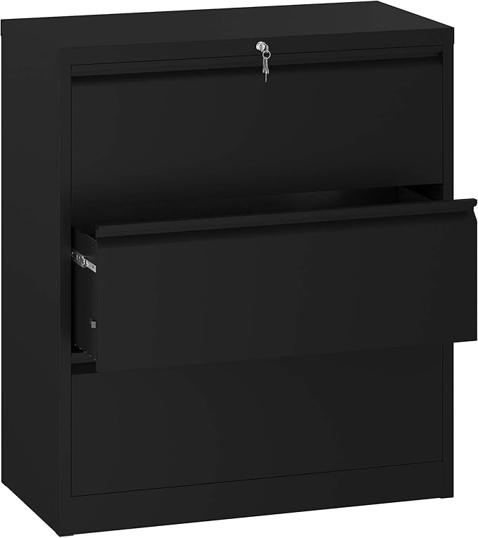 Amazon.com: YITAHOME 3 Drawer Lateral File Cabinet with Lock, Metal ...