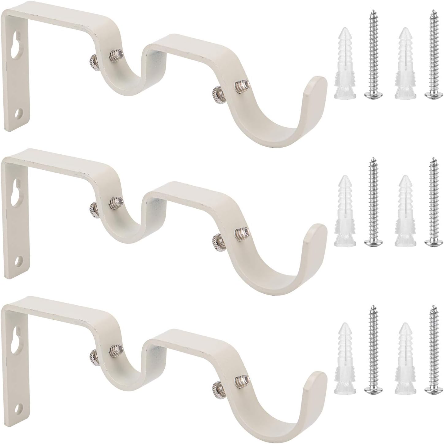 Amazon.com: LOYORTY 8PCS Heavy Duty Double Curtain Rod Brackets, Wall ...
