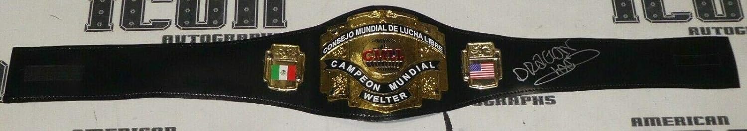 Topps Dragon Ryu Lee Signed Cmll Lucha Libre Toy Belt Bas Coa New Japan ...