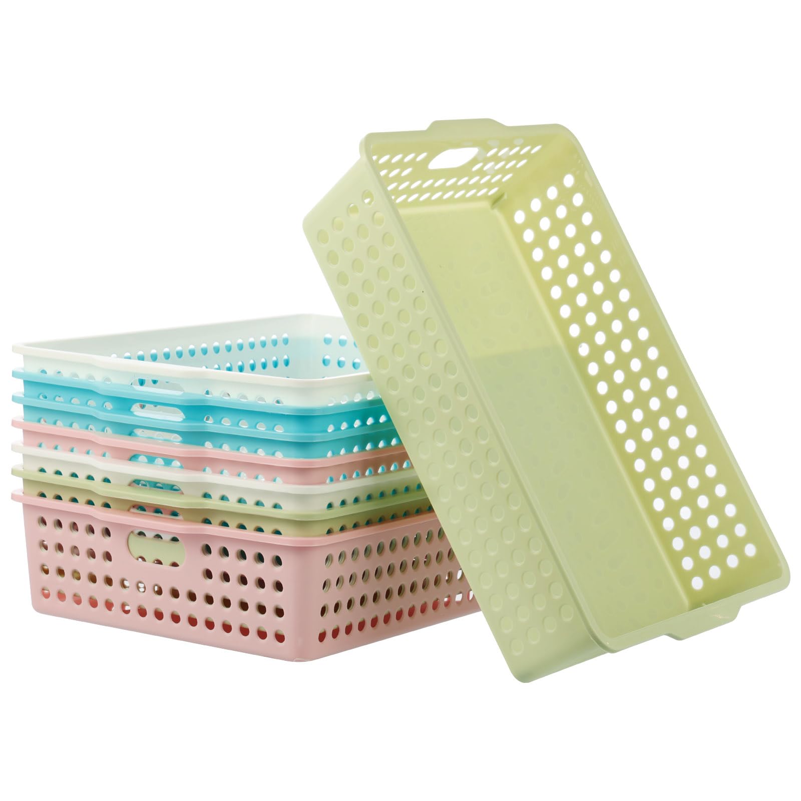 Amazon.com : 8 Piece Colorful Plastic Classroom Storage Bins ...