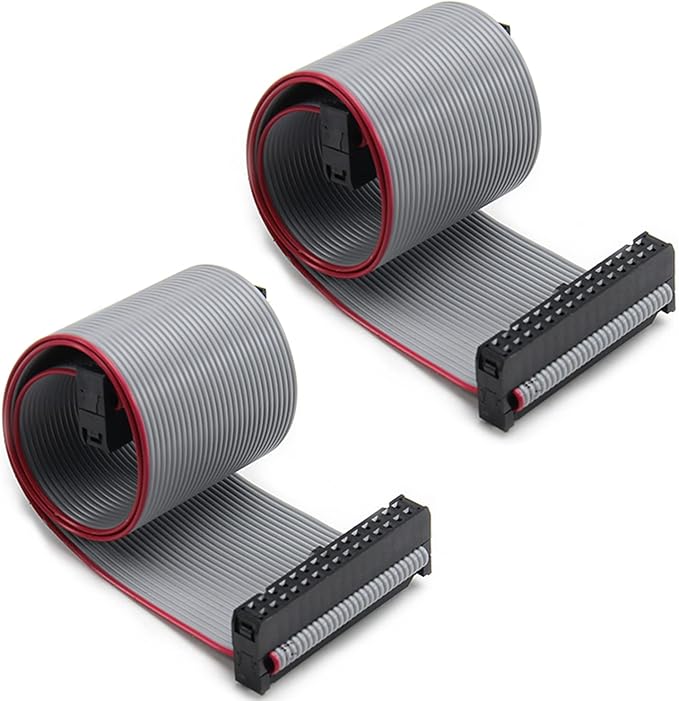 Amazon.com: Fielect 2pcs IDC 30 Pin Connector Gray Wire Flat Ribbon ...