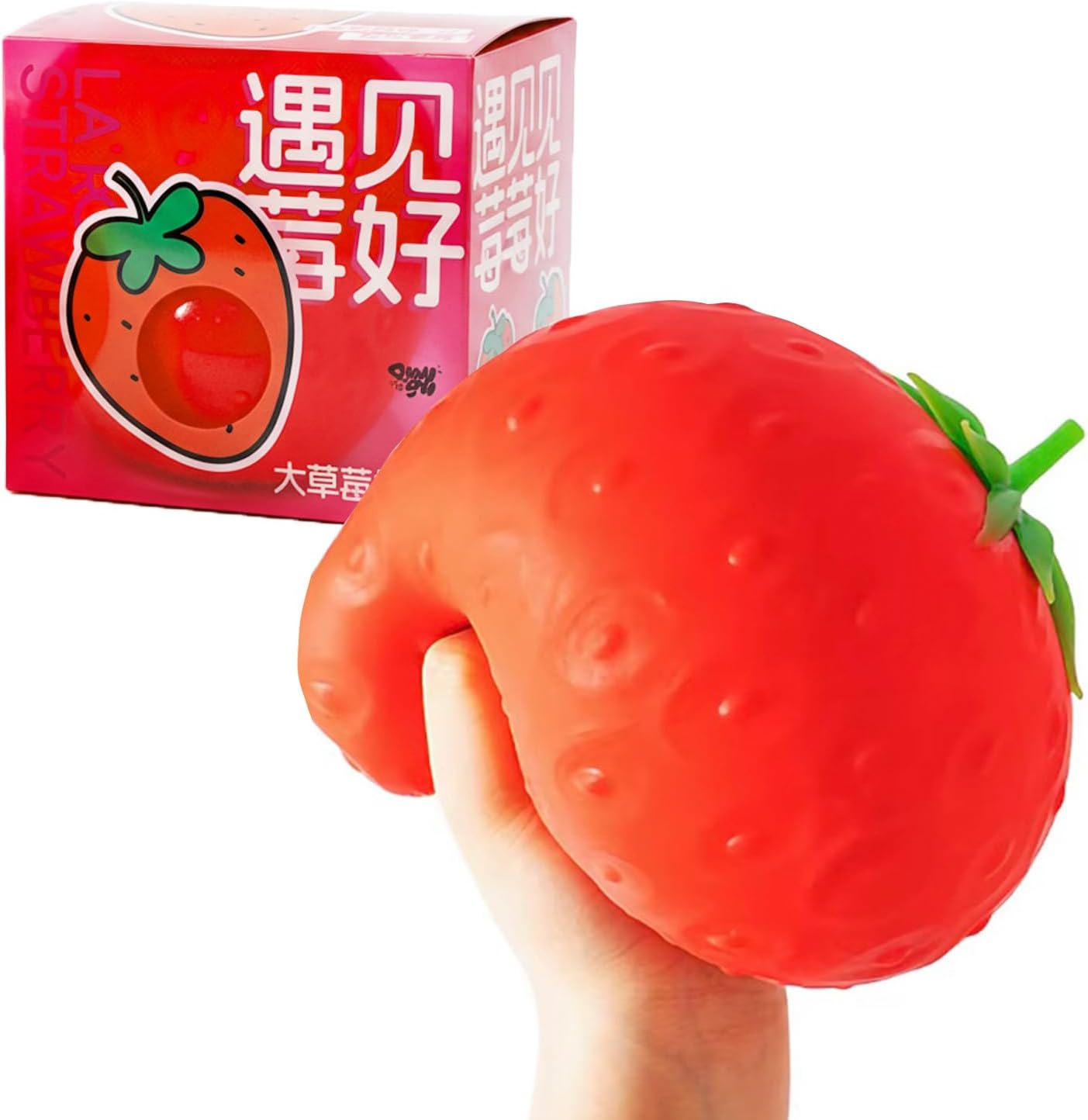 Amazon.com: Jumbo Strawberry Squishy Toy 6.5" Soft Kawaii Mochi Squishy ...