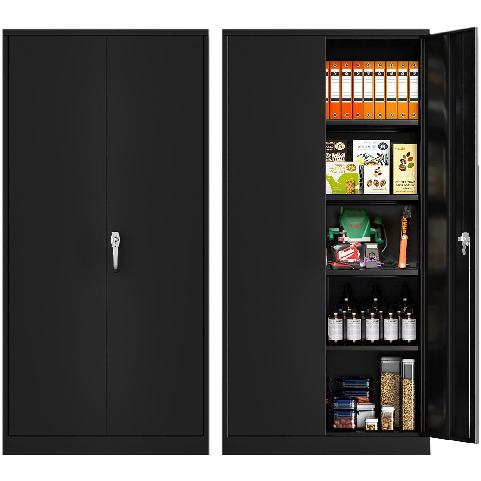 Amazon.com: Superday 72" Lockable Steel Storage Cabinet, Locking Metal ...