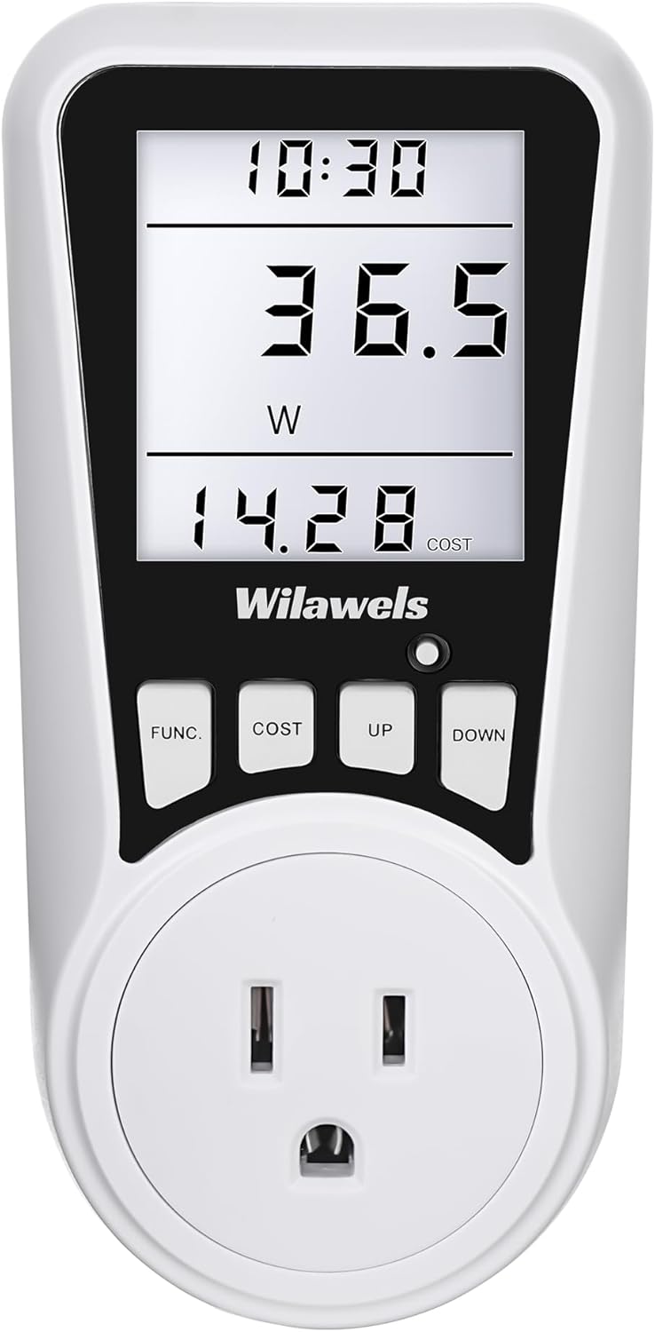 WILAWELS Watt Meter, Power Meter, Auto Cost Calculator with Backlight ...