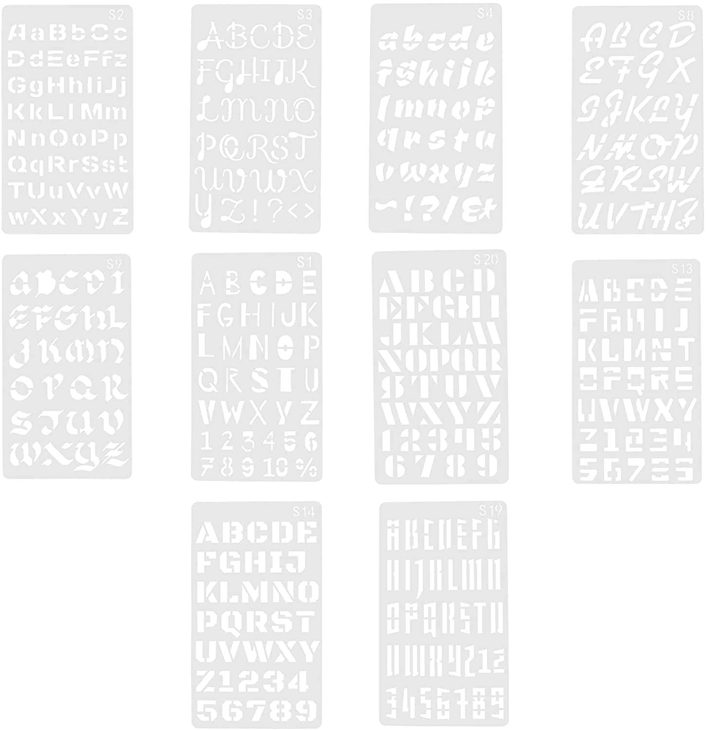 Plastic Letter Stencil Alphabet Template Ruler Sets Drawing Template ...