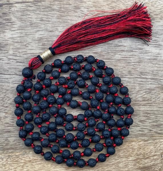 NEXG A1 Grade Lava Stone Mala Black Lava Stone Mala 108 Beads Original ...