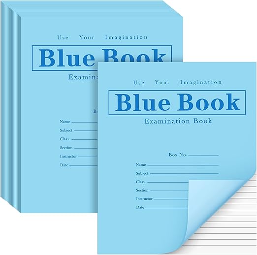 Amazon.com : Skyygemm 20 Pack Exam Blue Book Blue Test Book, 8.5" x 7 ...