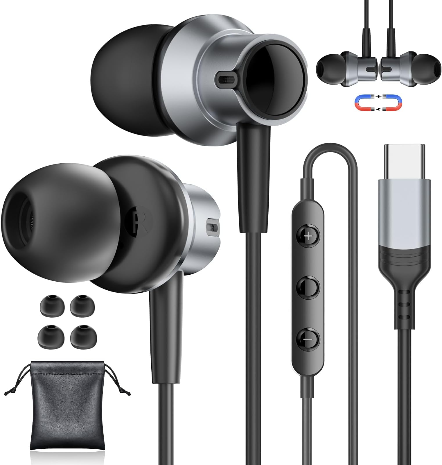 Amazon.com: 2 Packs USB C Headphones for iPhone 16/15 Pro, Type C ...