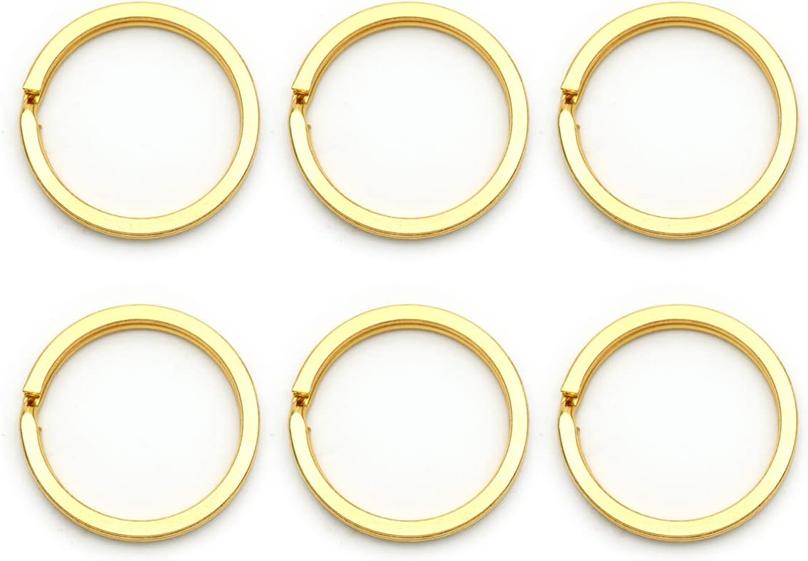 Amazon.com: Tupalizy Round Flat Key Chain Ring Metal Split Dog Tag ...