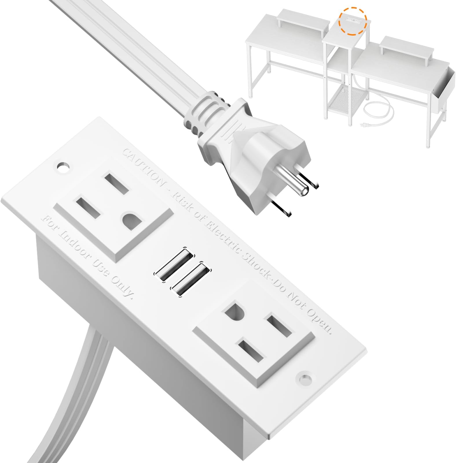Amazon.com: Furologee Recessed Power Strip with USB Port,Flat Plug ...