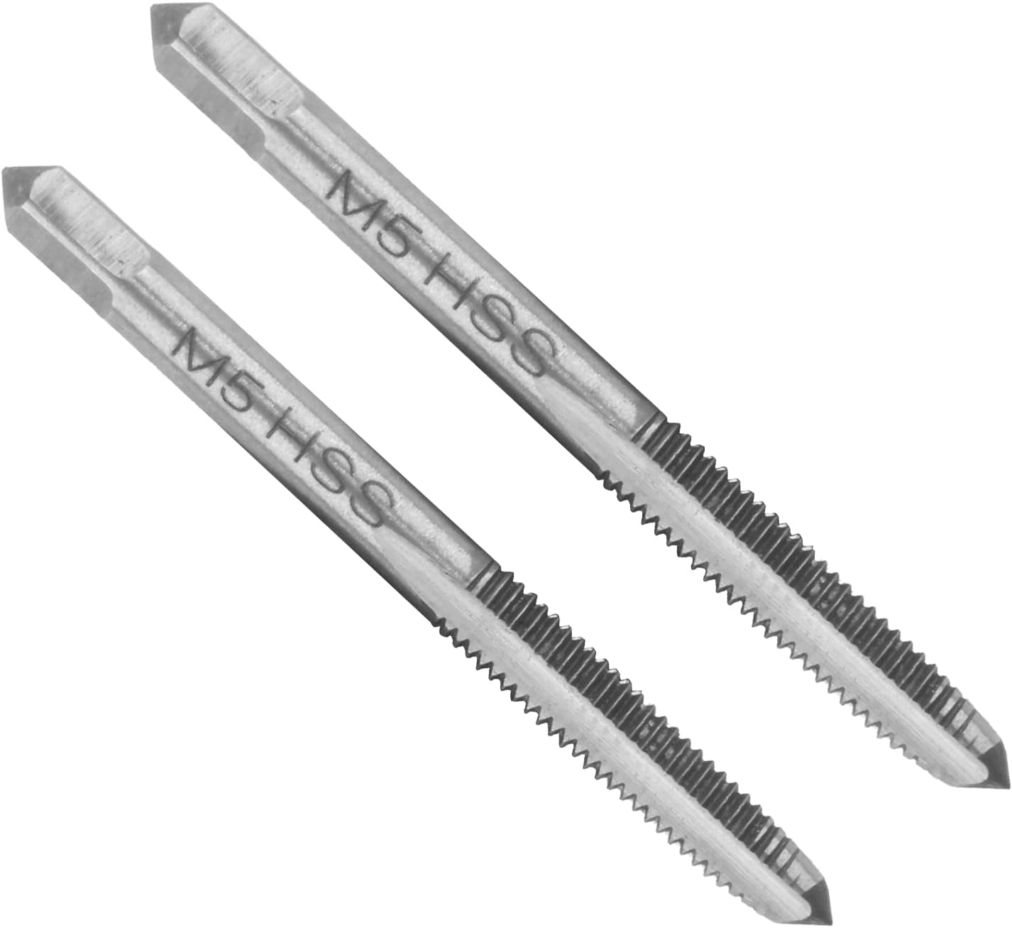 2Pcs M5 Tap Set M5 x 0.8mm H2 High Speed Steel Metric Machine Taps 3 ...