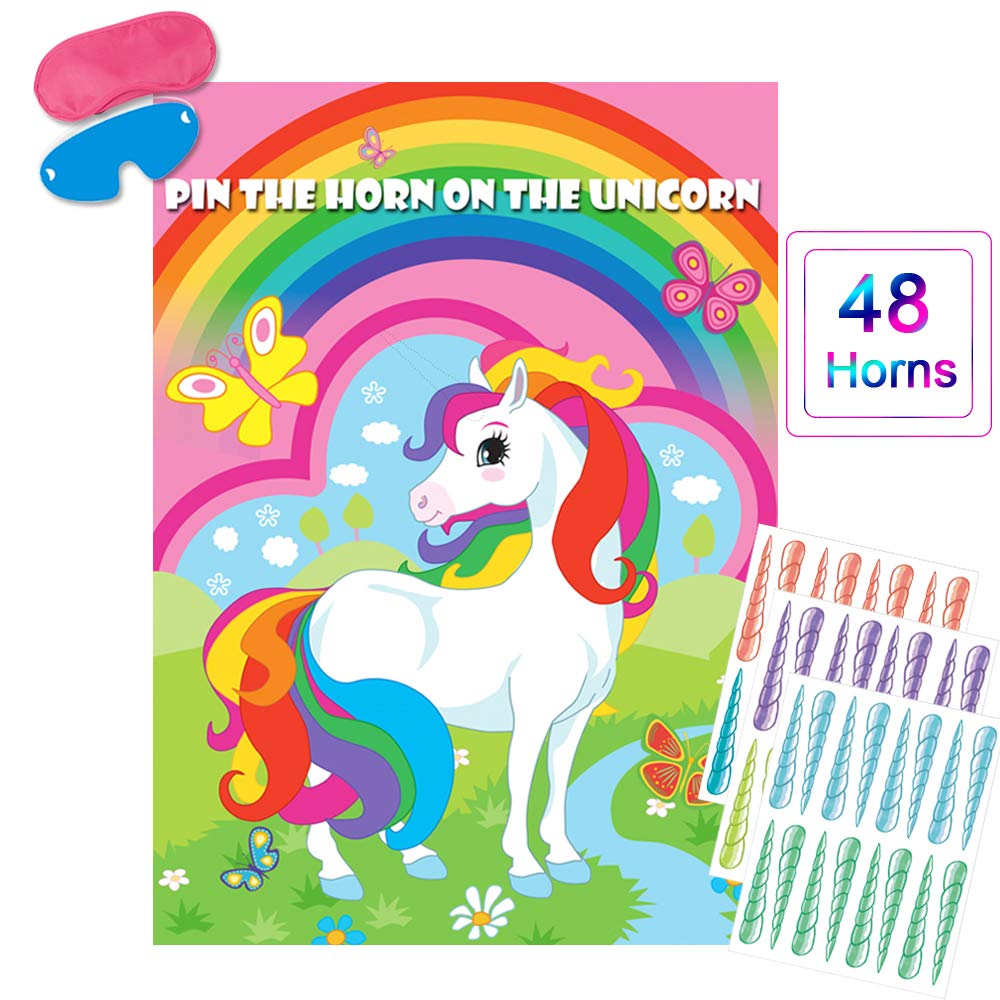 Pin The Horn On The Unicorn Party Game Large Unicorn | Desertcart Sri Lanka
