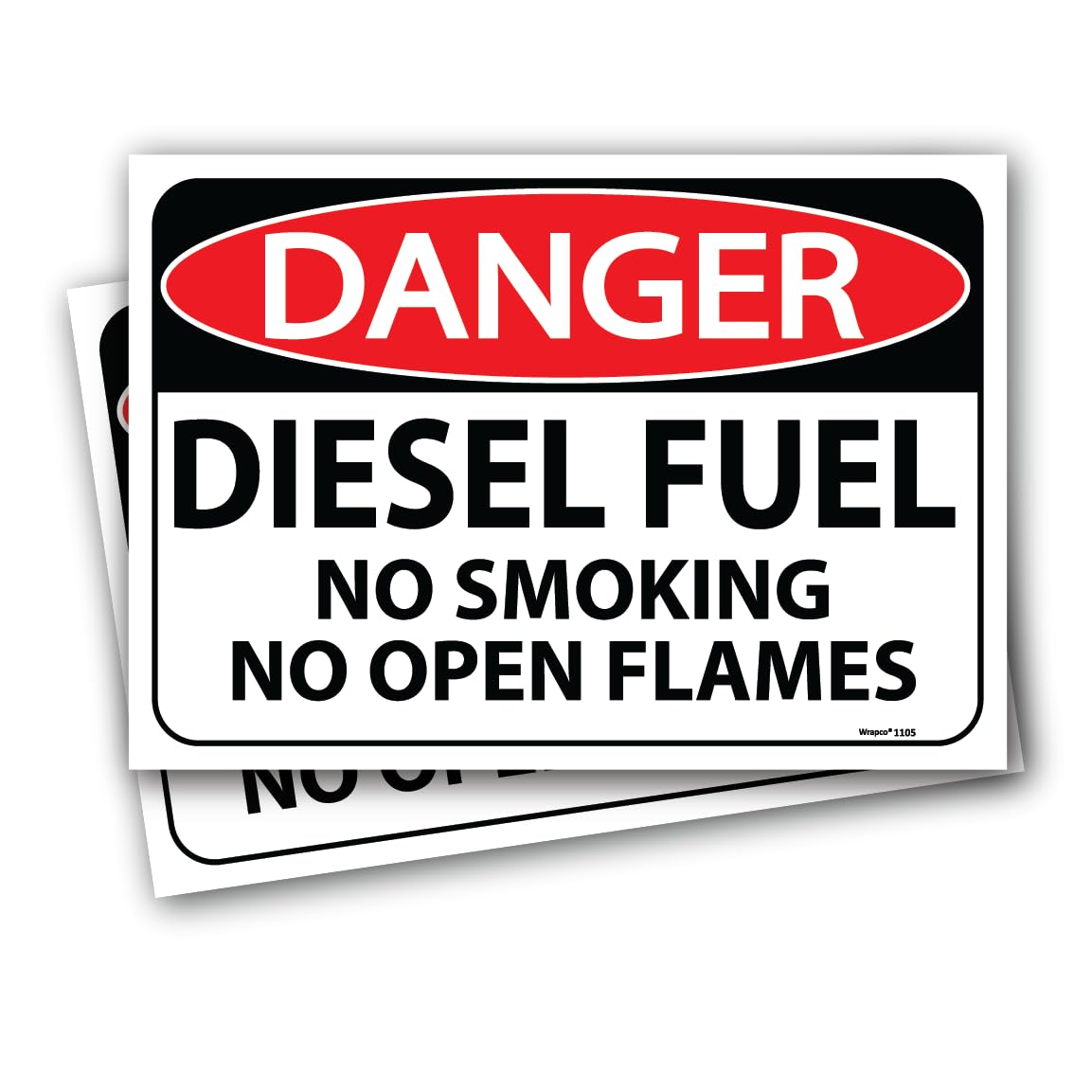 Amazon.com: 2 PACK- 10 x 7 Danger Diesel Fuel No Smoking No Open Flames ...