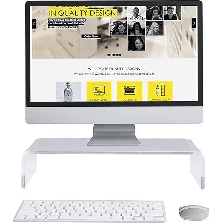 Amazon.com: AMT Premium Acrylic Monitor Stand Clear Monitor Stand Clear ...