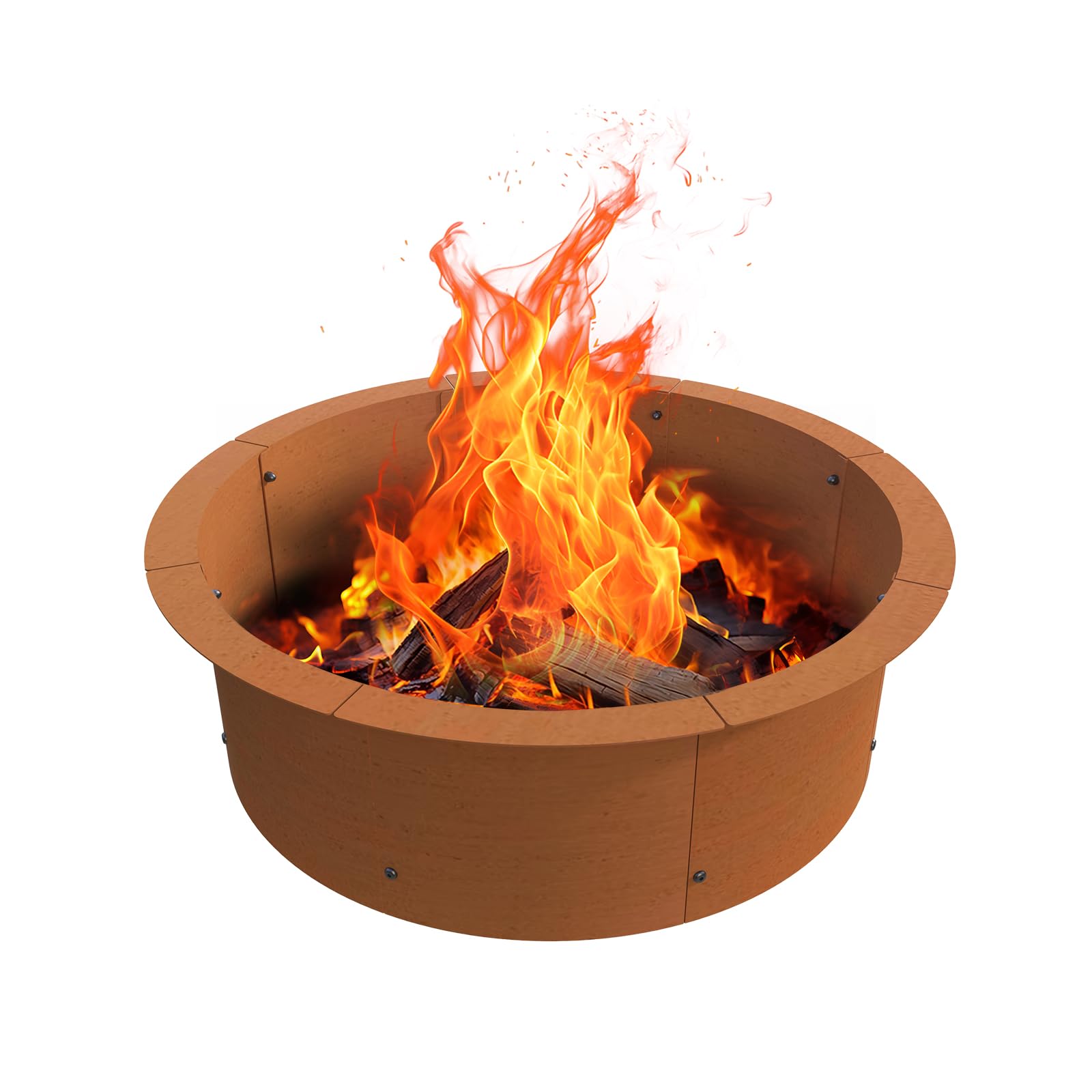 Amazon.com: GJWCVL Fire Pit Ring Outdoor Wood Burning Fire Pit Liner 35 ...