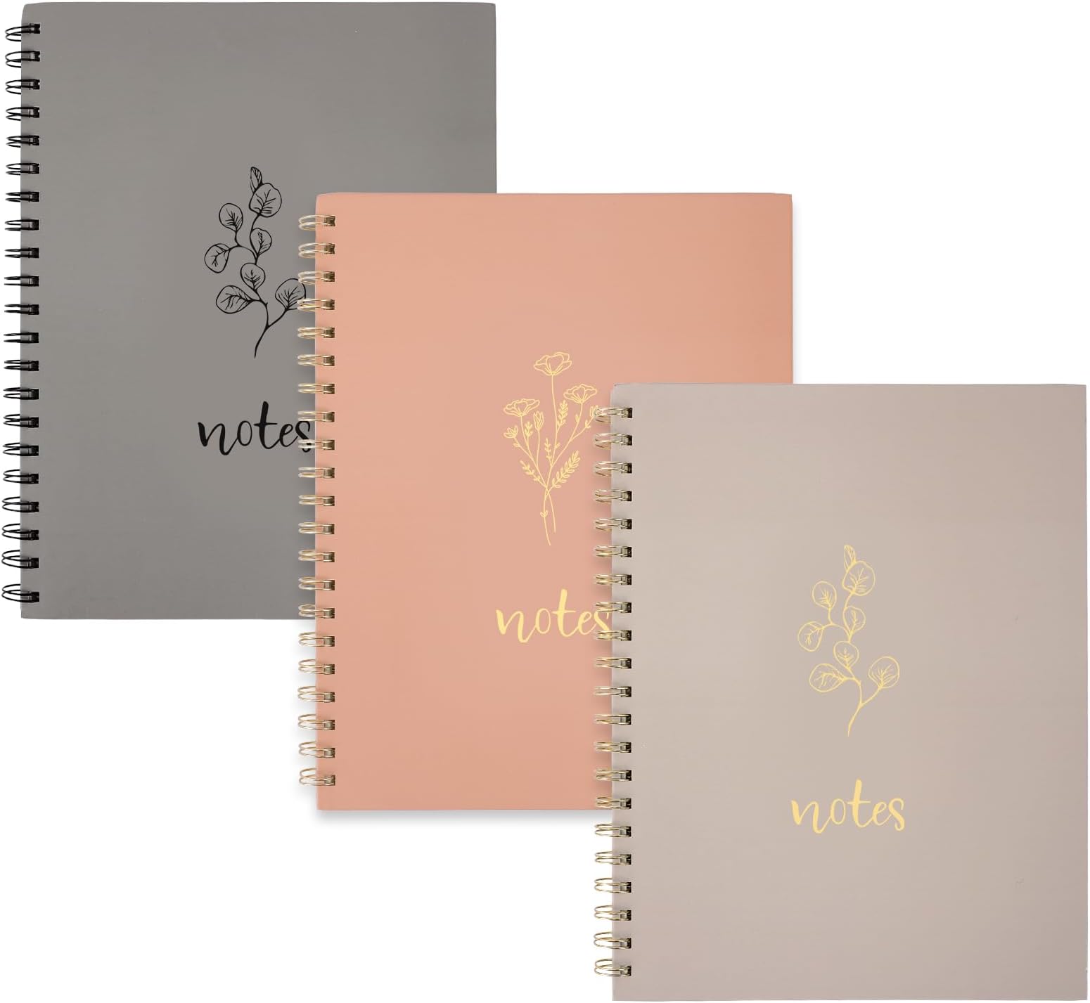 Amazon.com : ZICOTO Aesthetic Spiral Subject Notebook Set of 3 For ...