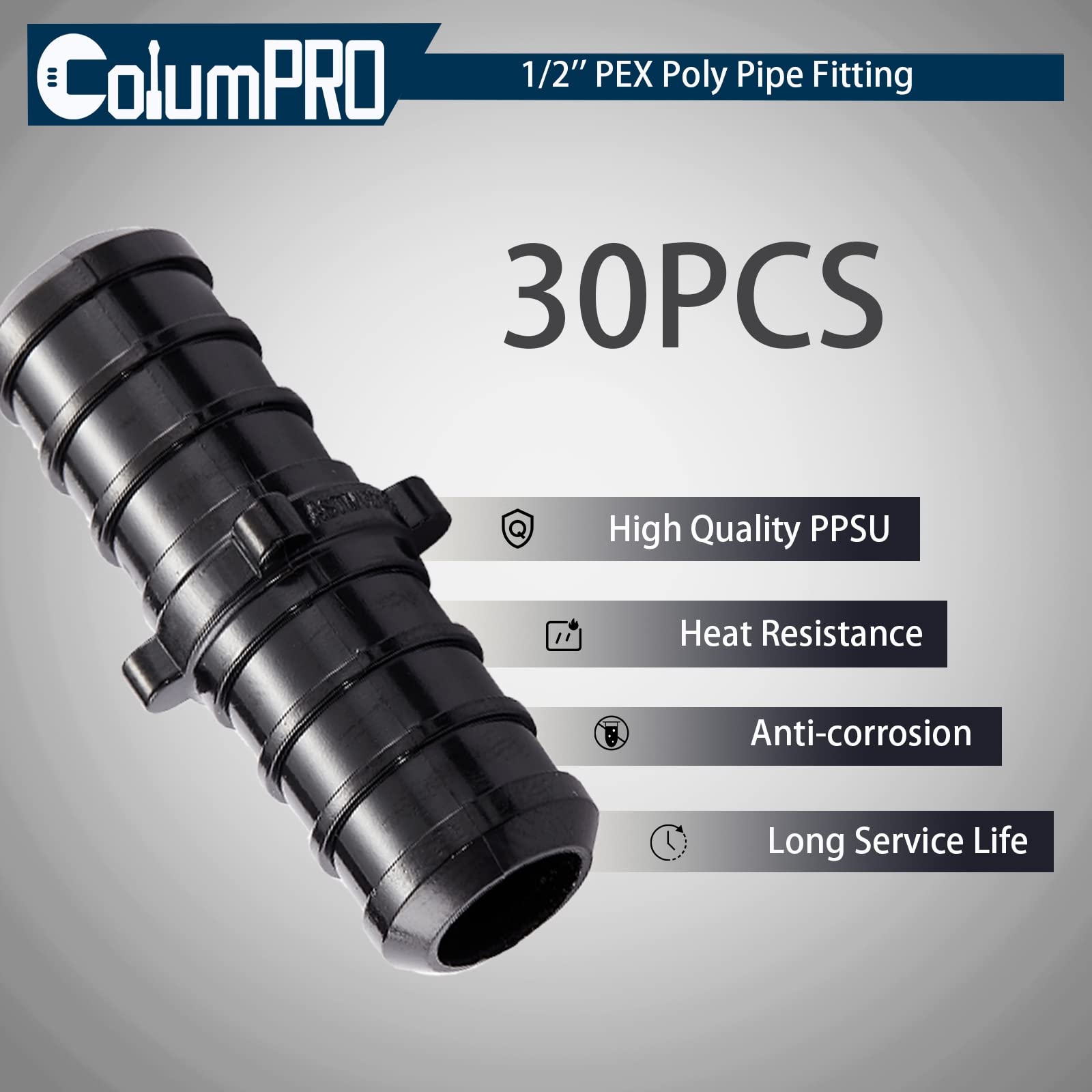 Snapklik.com : ColumPRO 1/2 X 1/2" PEX Poly Pipe Fittings Straight ...