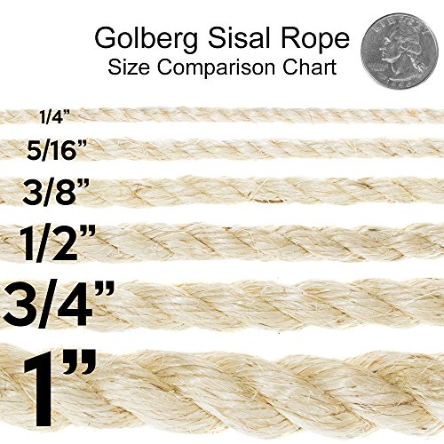 Golberg Twisted Sisal Rope (3/8 Inch x 50 Feet) – BigaMart