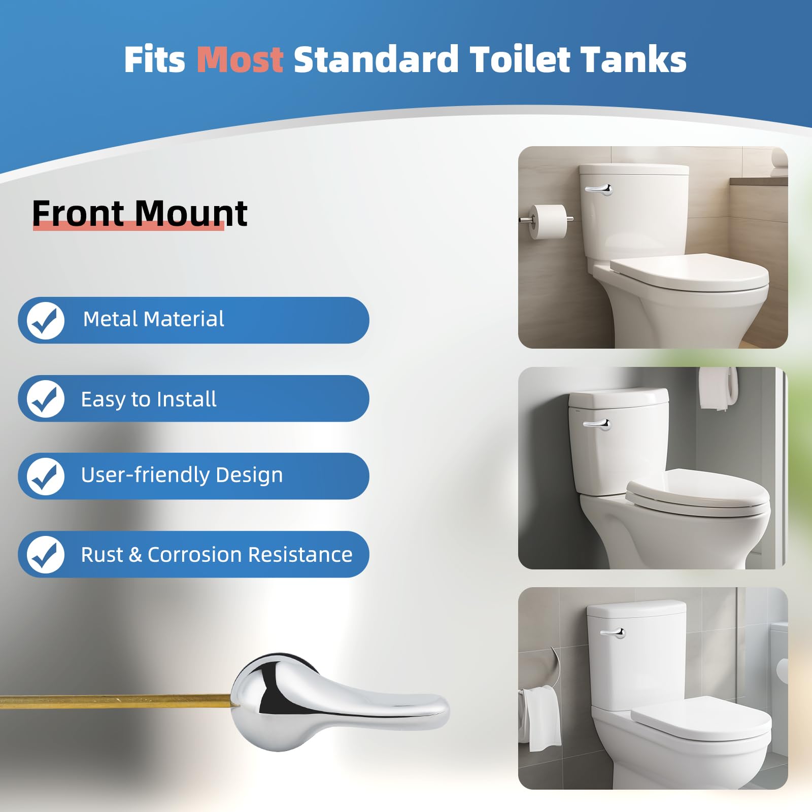 Snapklik.com : iFealClear Universal Metal Toilet Handle Replacement Kit ...