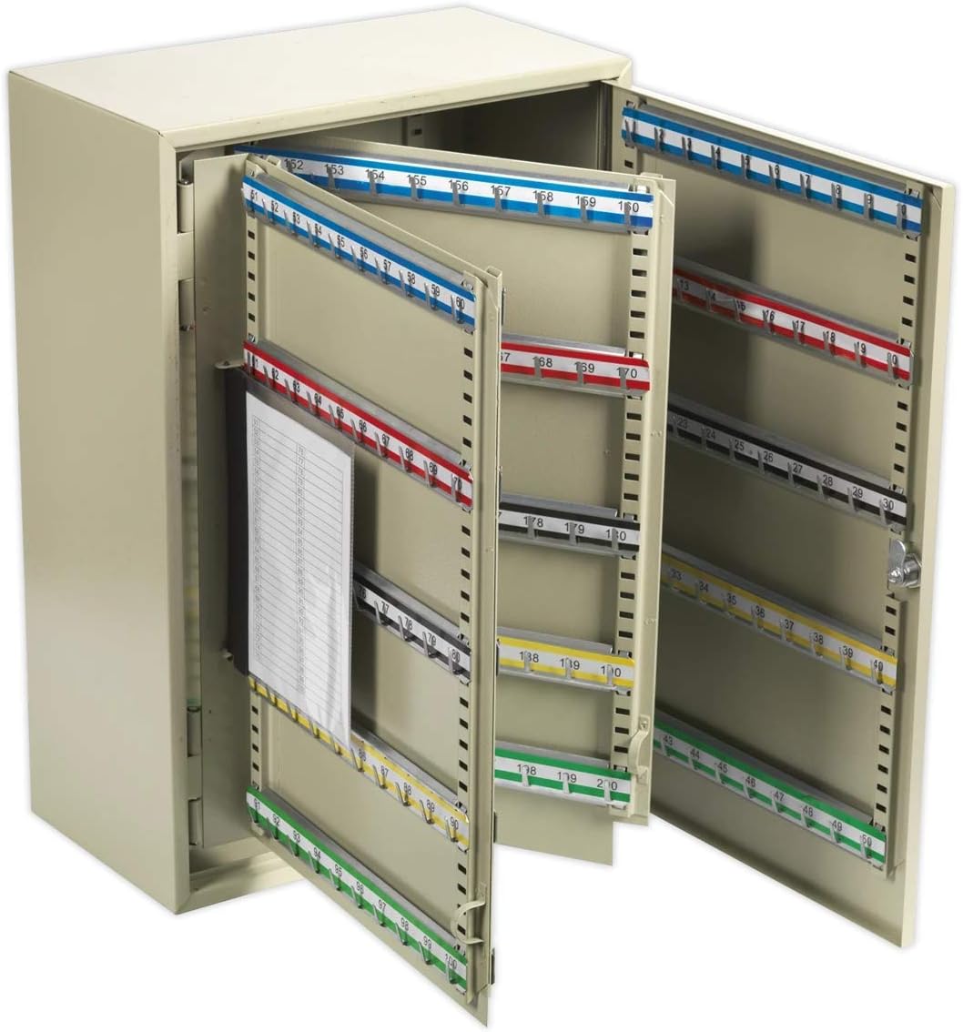 Sealey SKC200W Key Cabinet, 200 Key Capacity Wide, 90mm x 565mm x 740mm ...