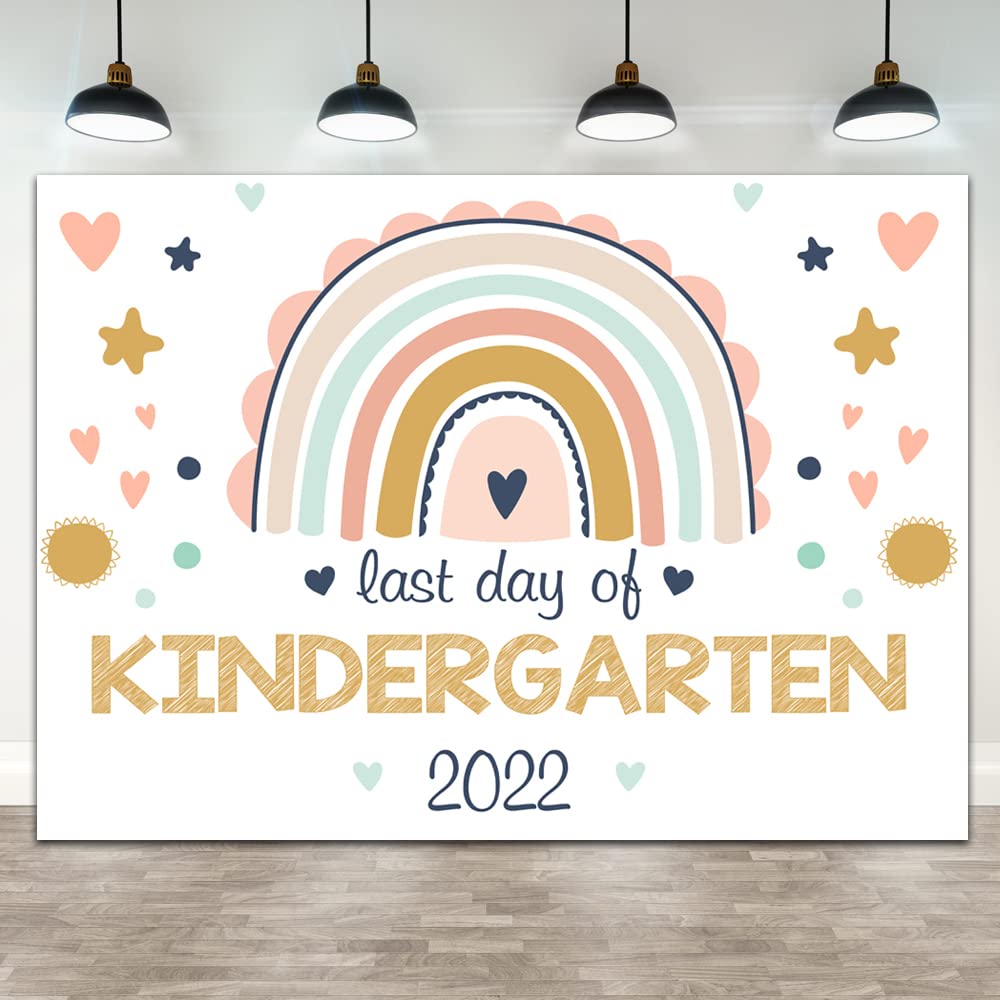 Buy Ticuenicoa 7×5ft Kindergarten Graduation Backdrop Rainbow Last Day ...