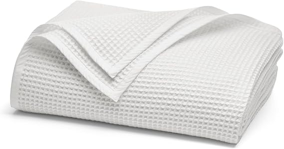 Amazon.com: BOLL & BRANCH Waffle Bed Blanket - Full/Queen, White ...