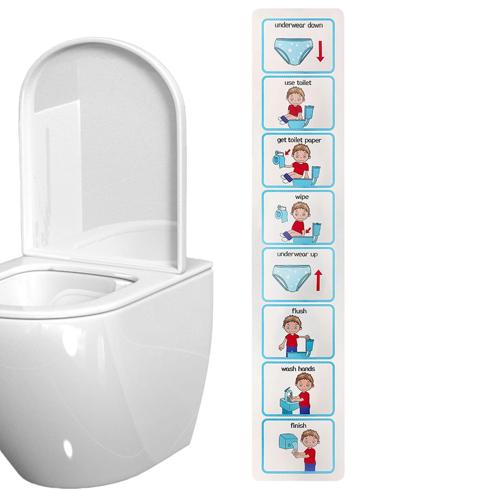 Amazon.com : Toilet Visual Schedule Cards - Bathroom Routine Sticker ...