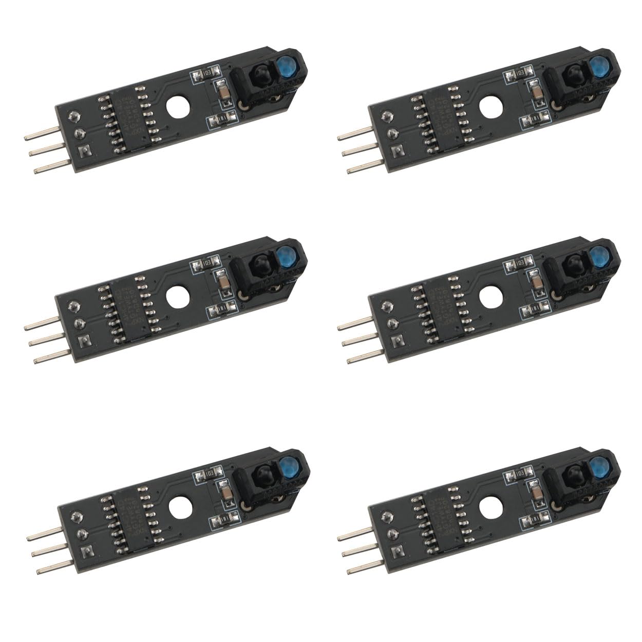 Ruiwaer 6PCS Black IR Infrared Sensor Module Tracking Sensor Module ...