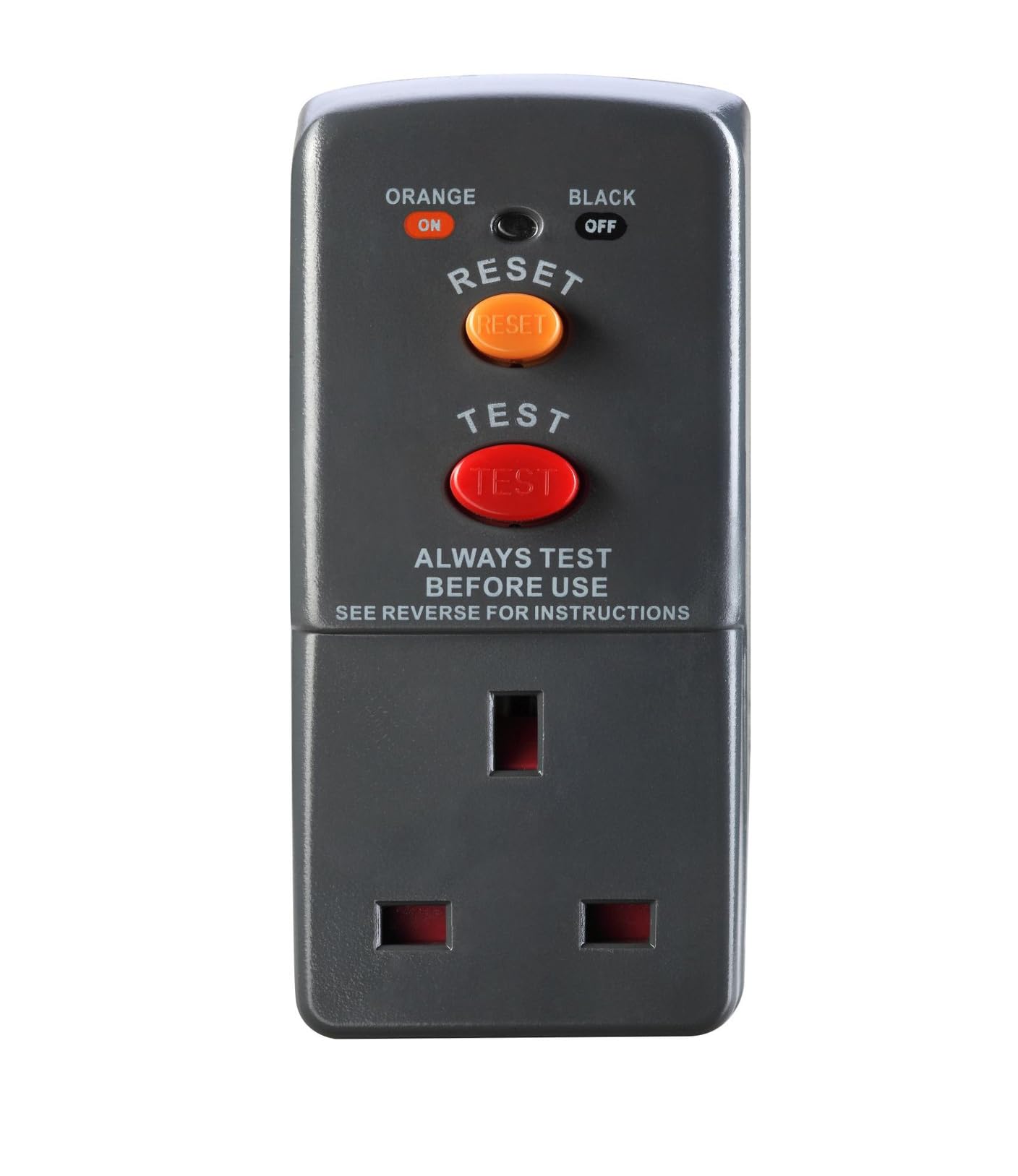 Masterplug Safety RCD Plug-in Black Adaptor with Circuit Breaker Safety ...