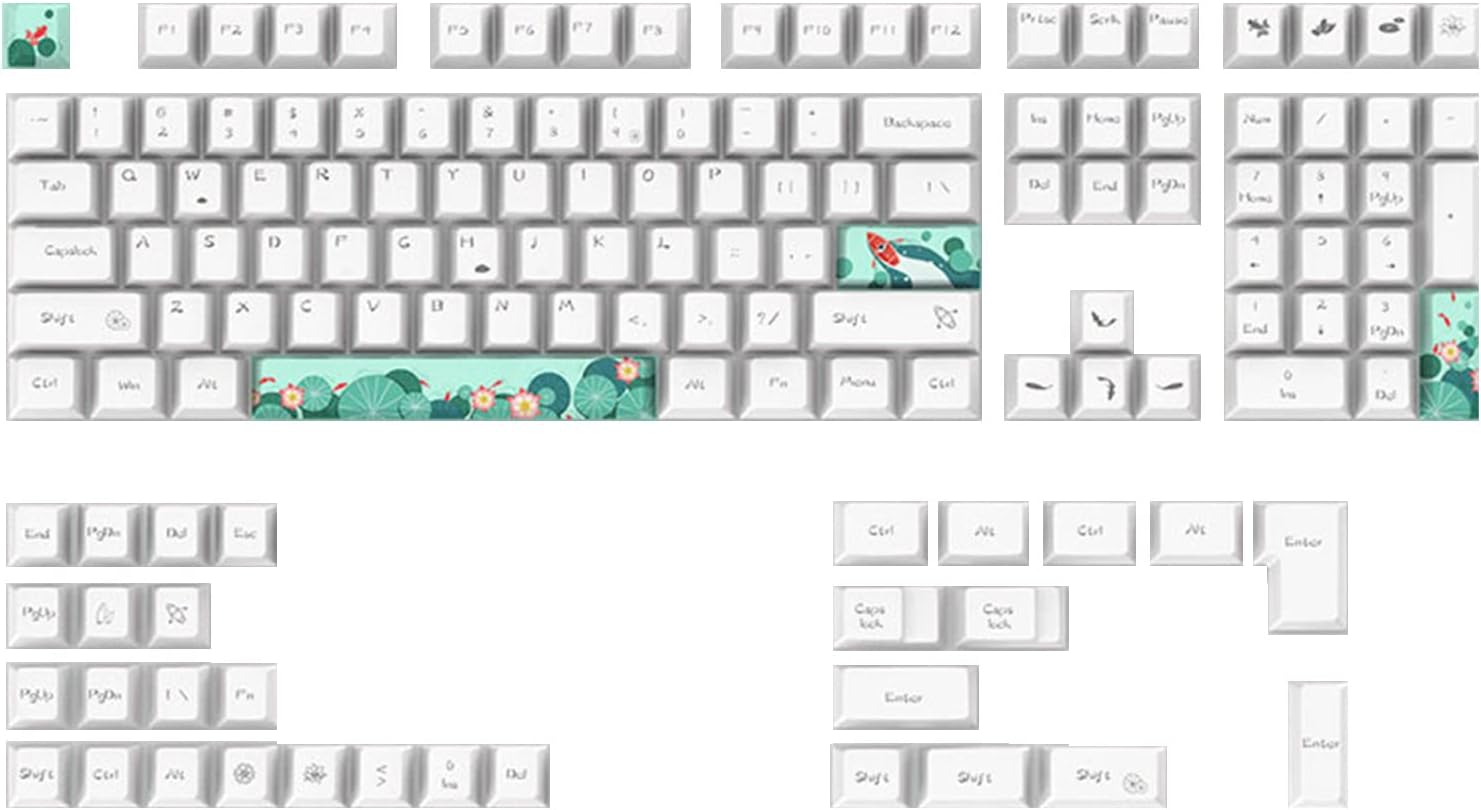 Amazon.co.jp: 108 Key Game Key Caps PBT 5 Side Dye Sublimated Key Cap ...