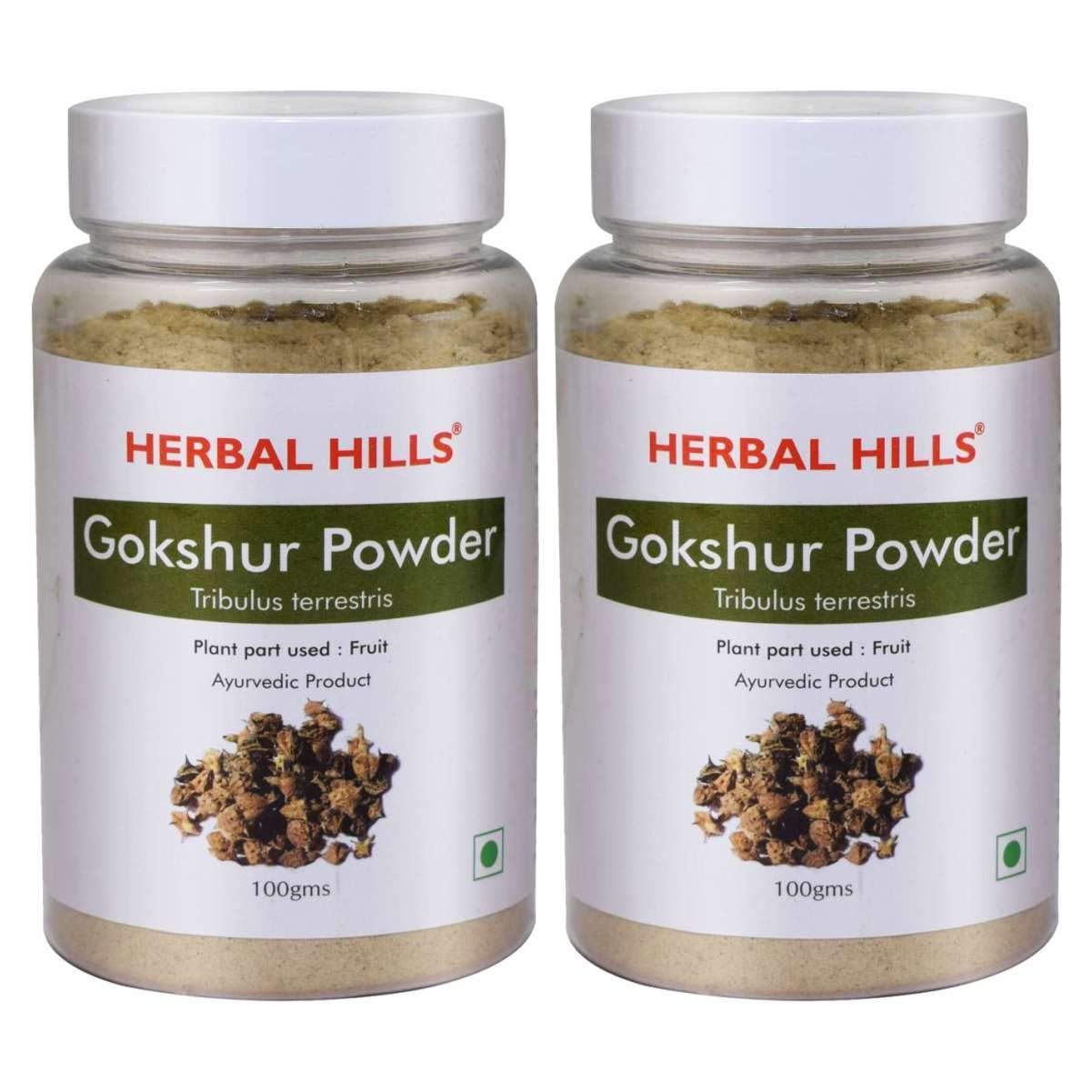Buy Herbal Hills Gokshur Powder/Gokhru/Gokshru Powder | Pack of 2 (100 ...