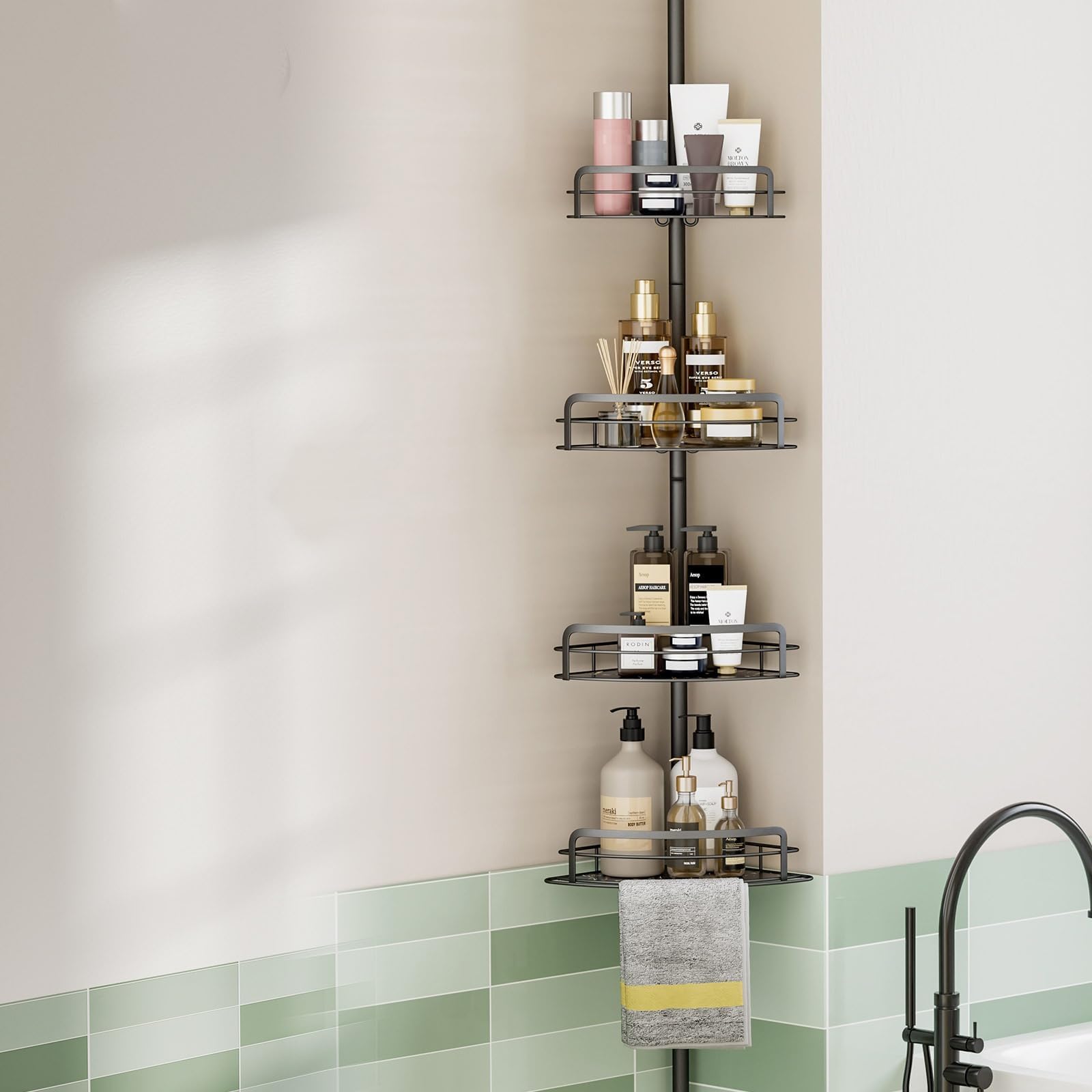 Amazon.com: YJSMO 4 Tier Rustproof Shower Caddy Corner for Bathroom ...