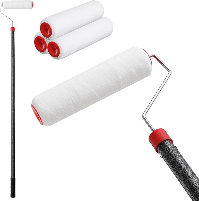 Harrms Long Paint Roller Extendable 121cm, Sponge Rollers for Painting,Gloss Roller Decorating ...
