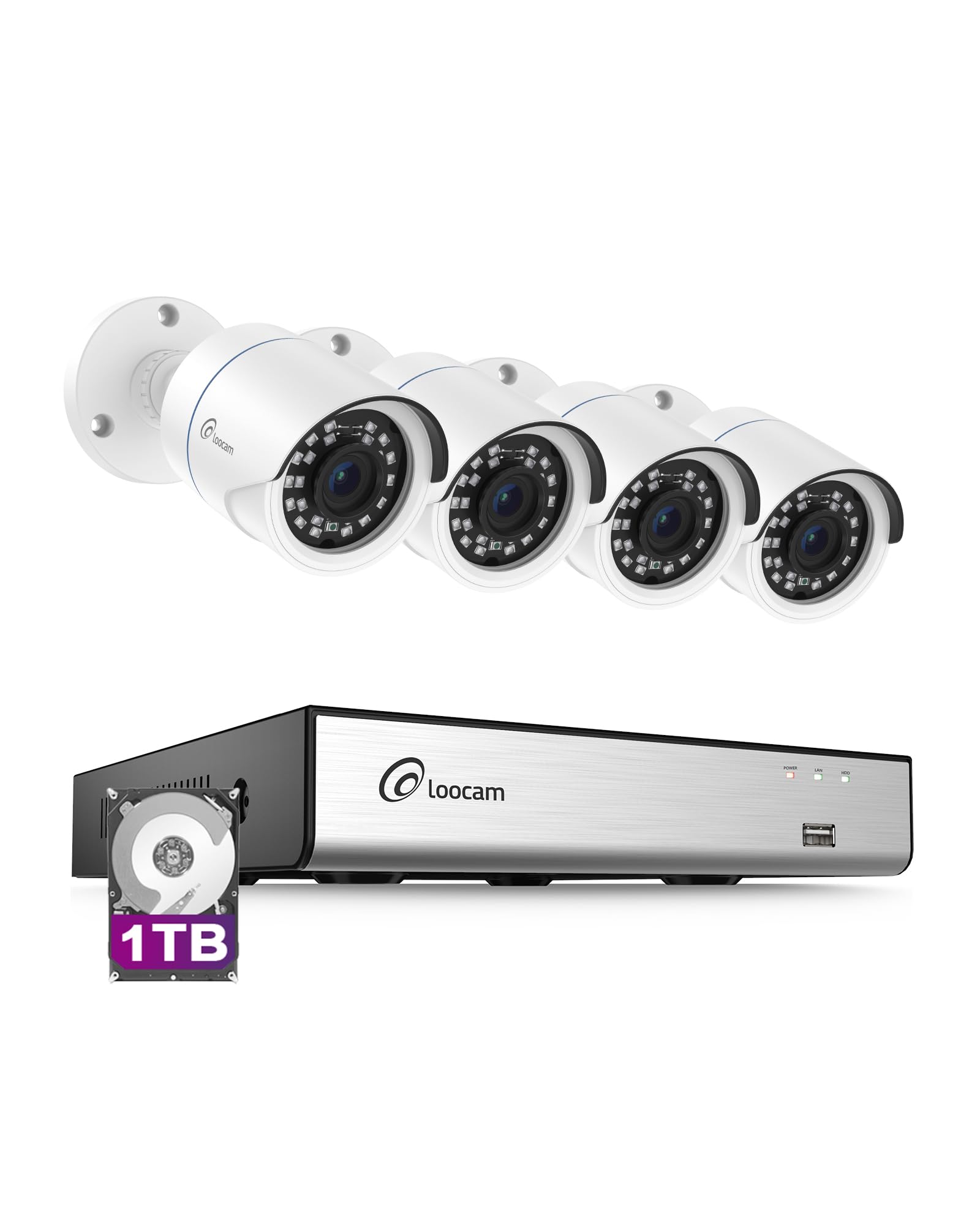 Amazon.com : Loocam Security Camera System 1080p, AI Human Vehicle ...