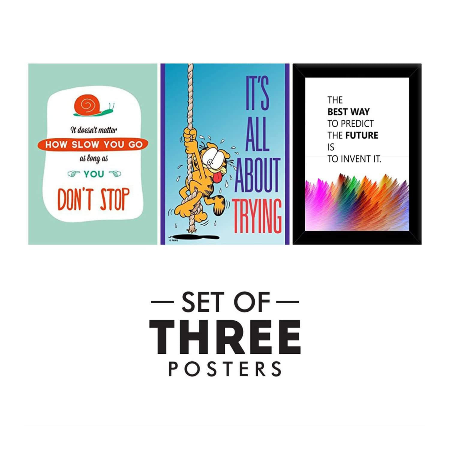 PRINTELLIGENT Motivational Quotes Posters (12x18 inches, Multicolour ...