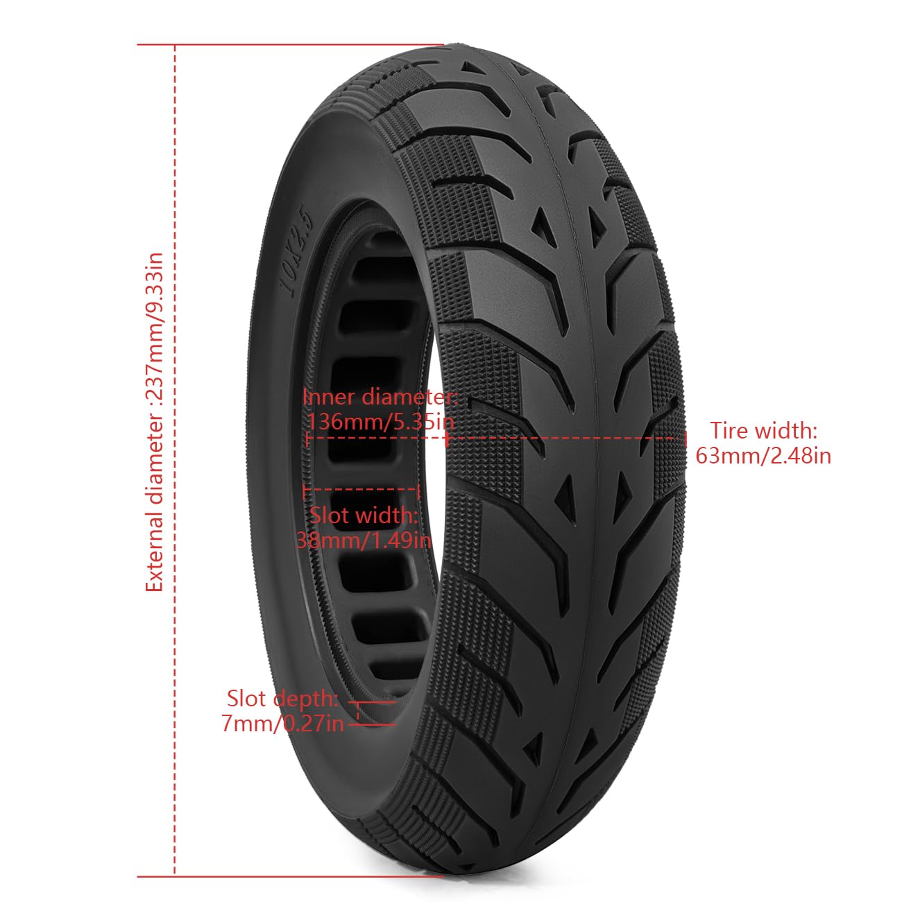 10x2.125 Inches Explosion-Proof Electric Scooter Solid Tire-Blue*2 Pie