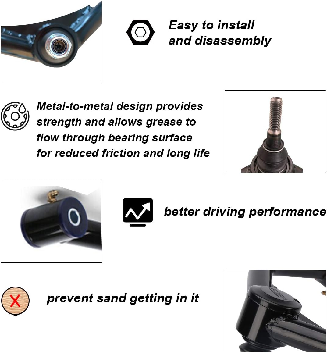 Buy KSP Upper Control Arm Fit for Sierra Silverado1500, Tubular Fit 2-4 ...