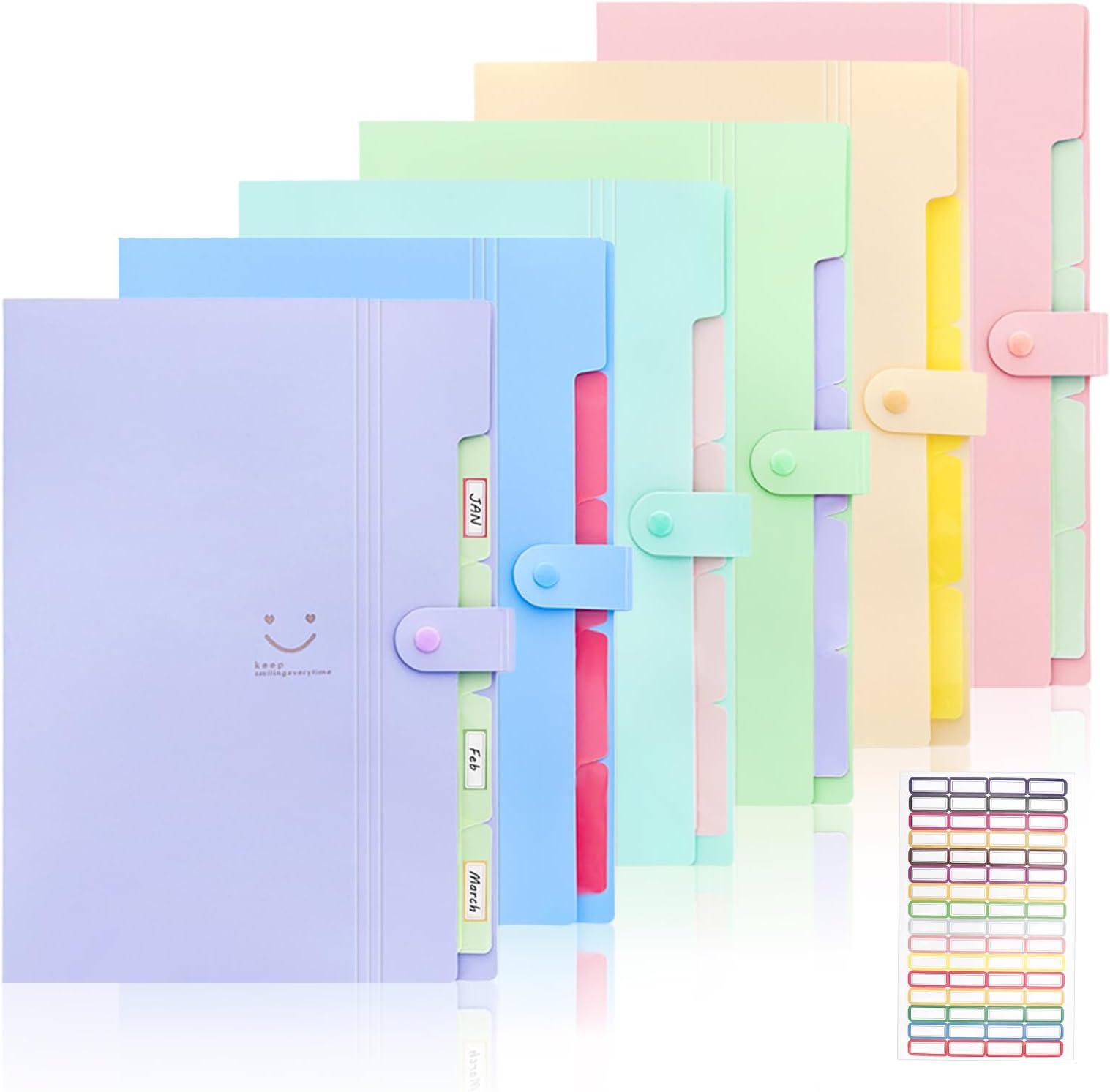 ATPWONZ 6 Pcs A4 Expanding File Folders, Accordion File Folder ...