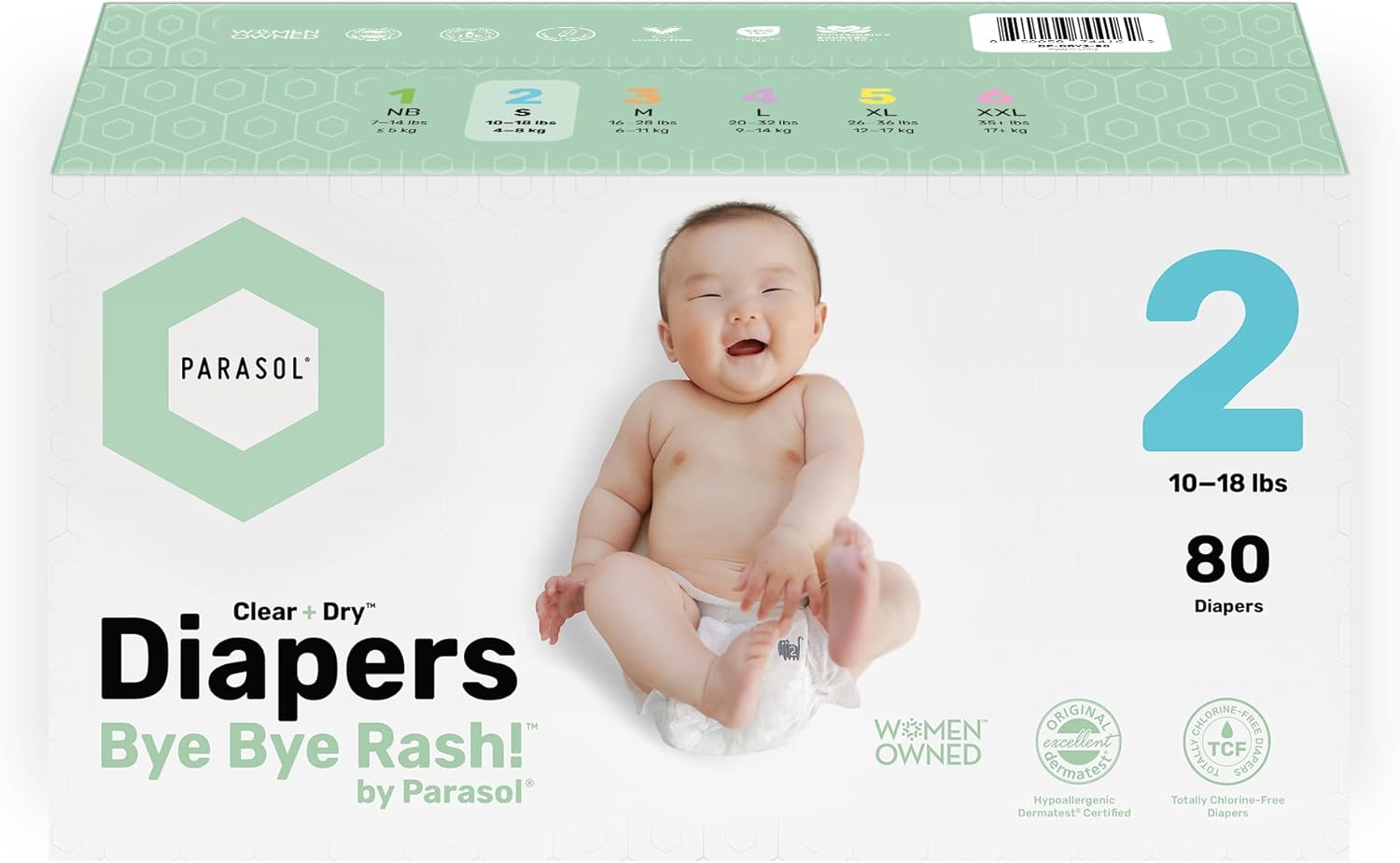 Amazon.com: PARASOL Clear+Dry Disposable Diapers | RashShield ...