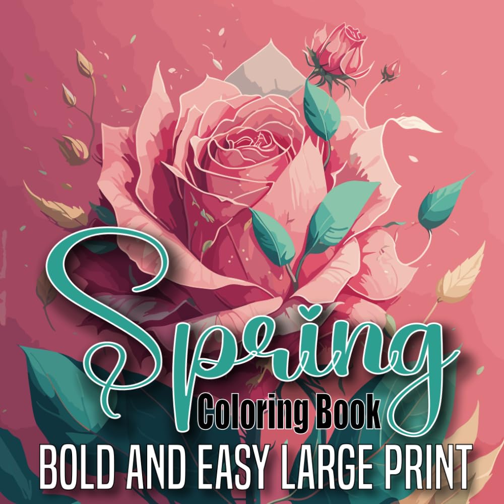 Bold And Easy Large Print Coloring Book 50 Spring Scenes | Desertcart INDIA